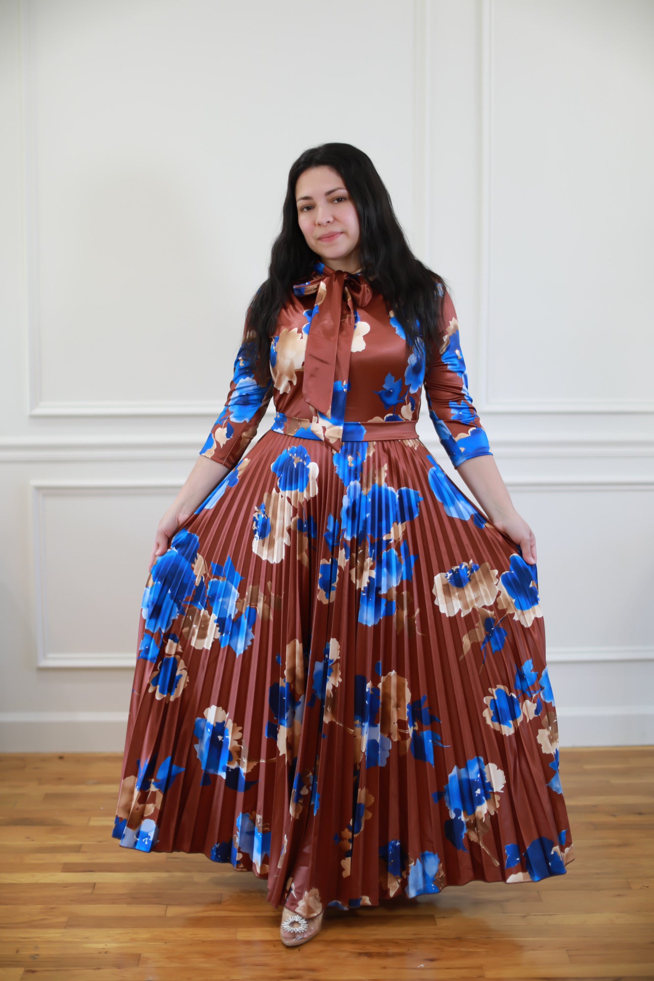 Raquel Brown Floral Maxi Dress – Beauty In Modesty Boutique